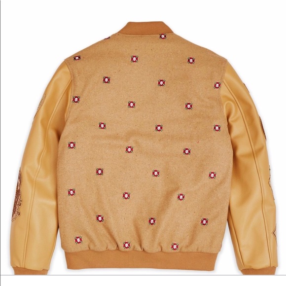 Reason | Jackets & Coats | Reason Tan Beige Button Up Bomber Mens ...